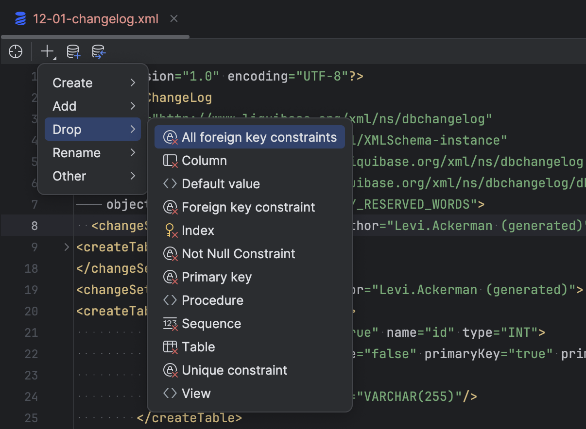 Liquibase | IntelliJ IDEA Documentation