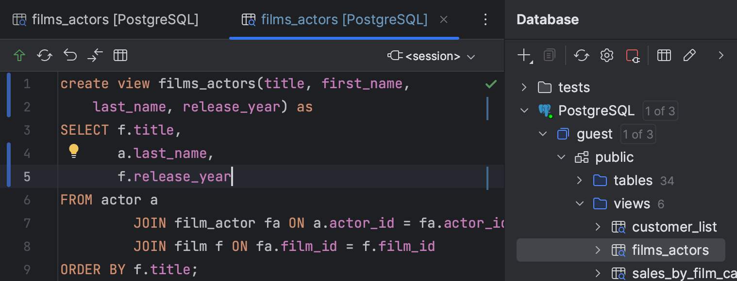 Views | PyCharm Documentation