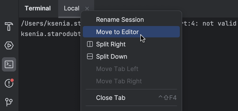 Terminal emulator | PyCharm Documentation