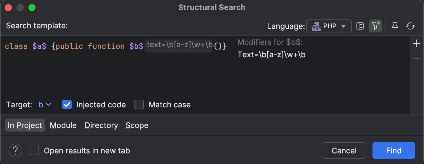 Structural Search And Replace Phpstorm Documentation
