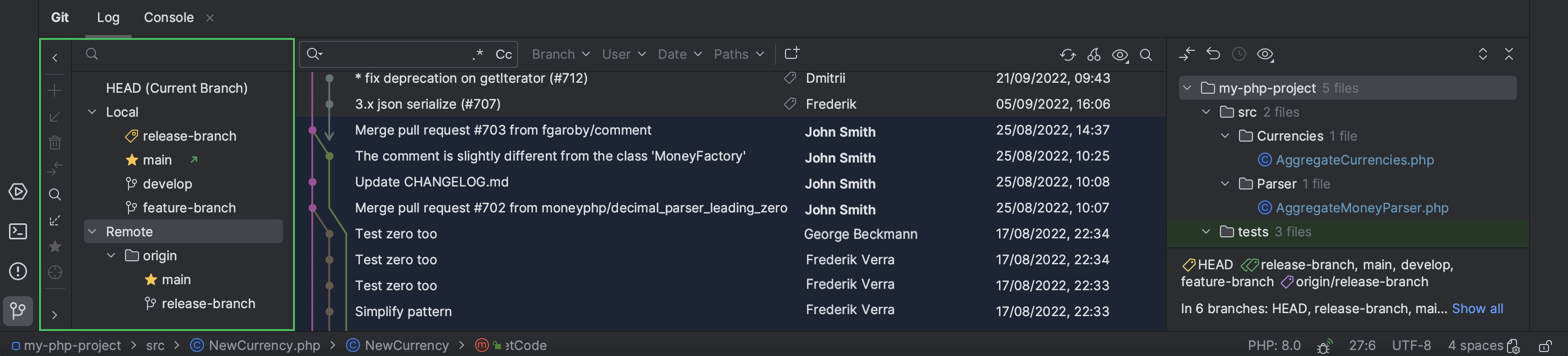 Manage Git branches | PhpStorm Documentation