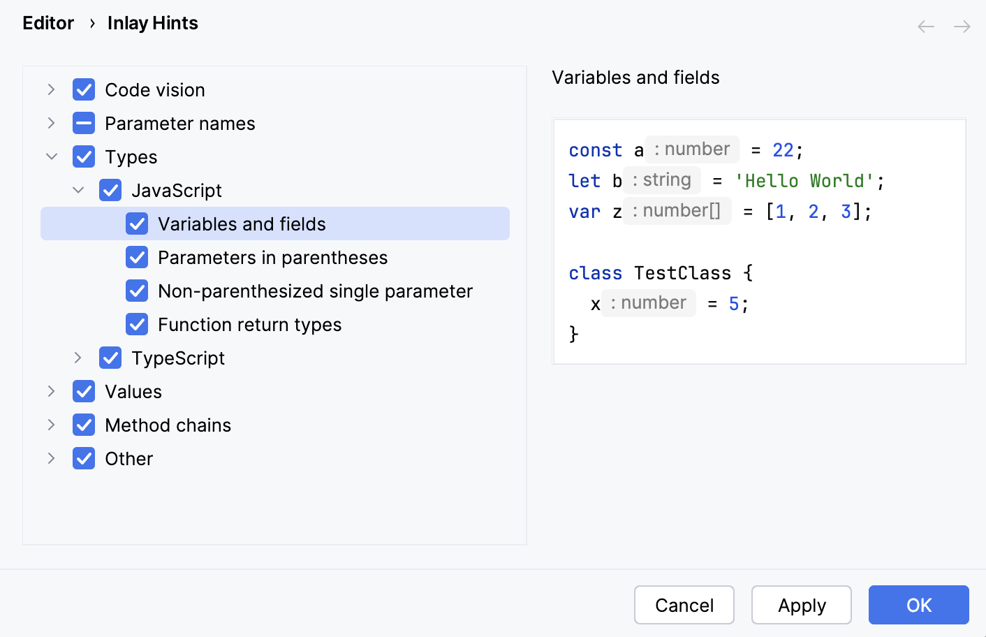 Inlay hints | PhpStorm Documentation