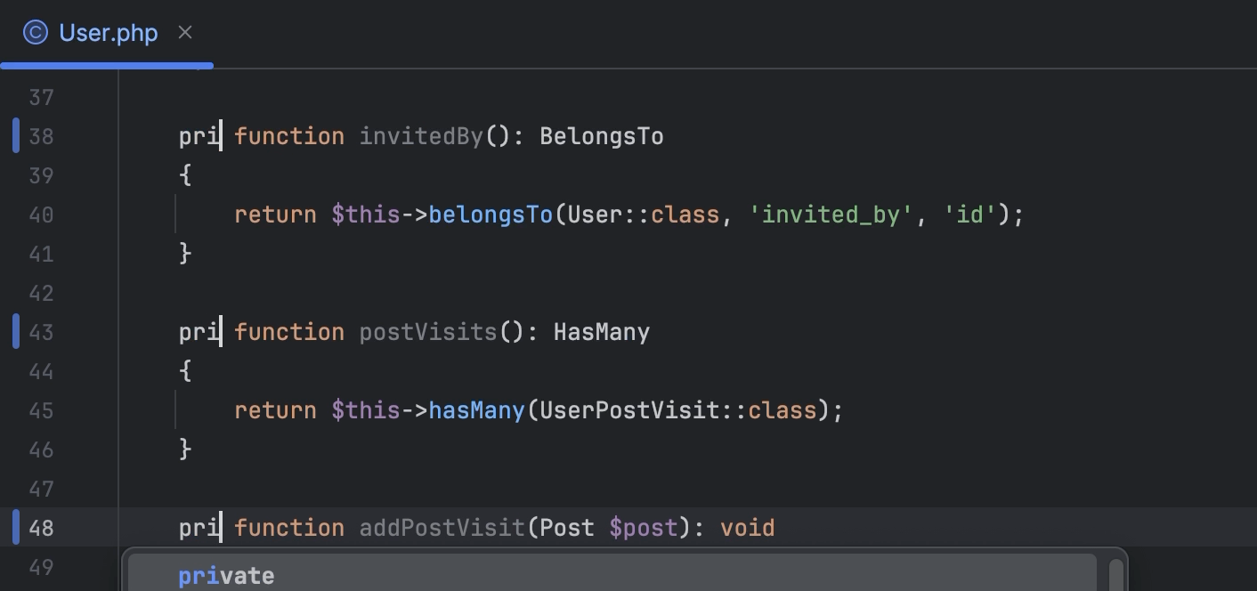 Multiple cursors and selection ranges | PhpStorm Documentation