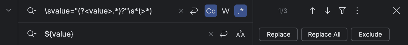 Find and replace text using regular expressions | PhpStorm Documentation