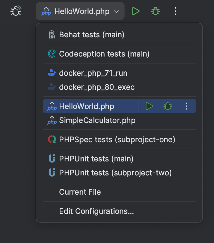 Run/debug configurations | PhpStorm Documentation