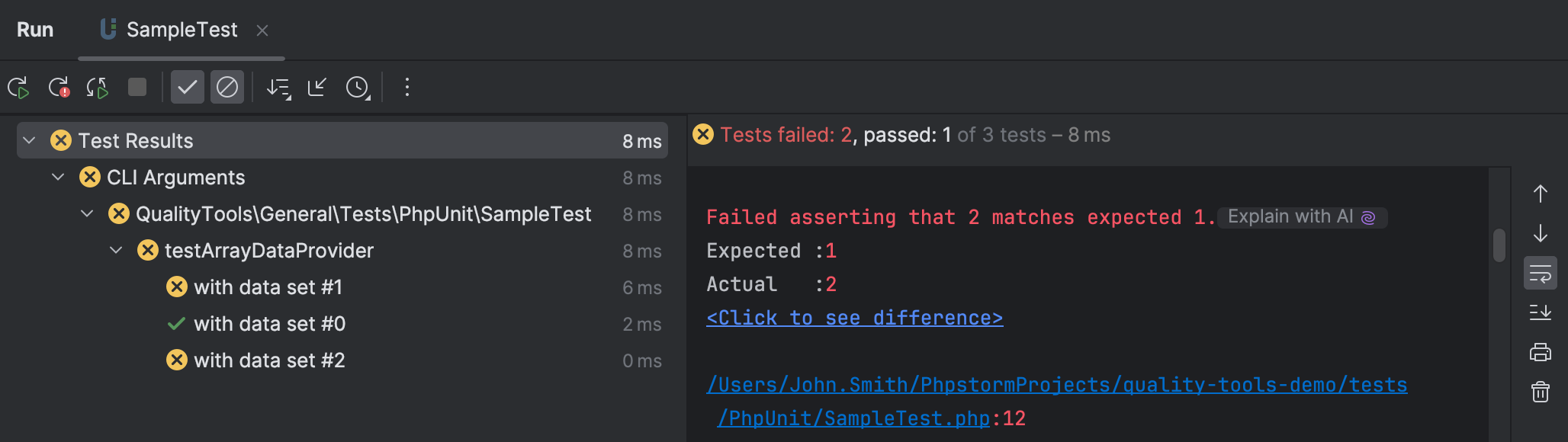 Run tests | PhpStorm Documentation
