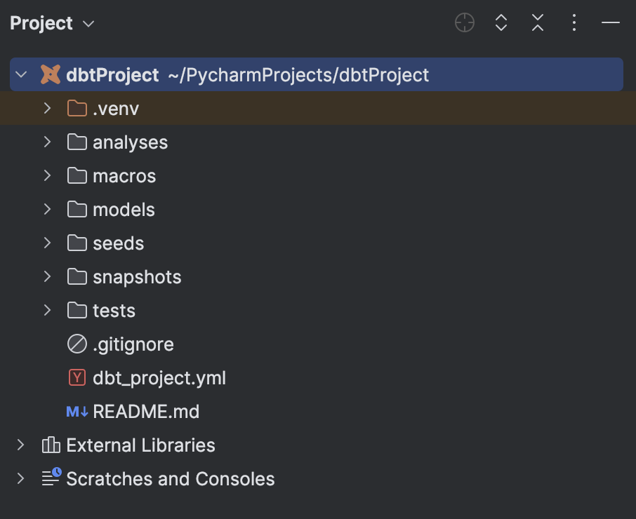 Create and configure a dbt project | PyCharm Documentation
