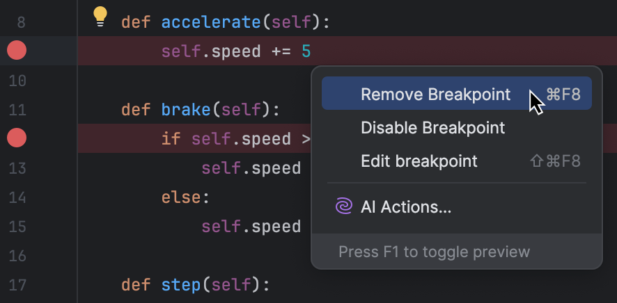 Breakpoints | PyCharm Documentation