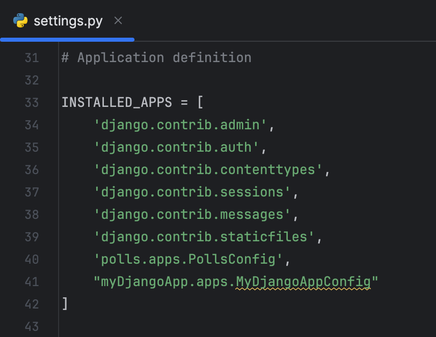 Create a Django application in a project | PyCharm Documentation