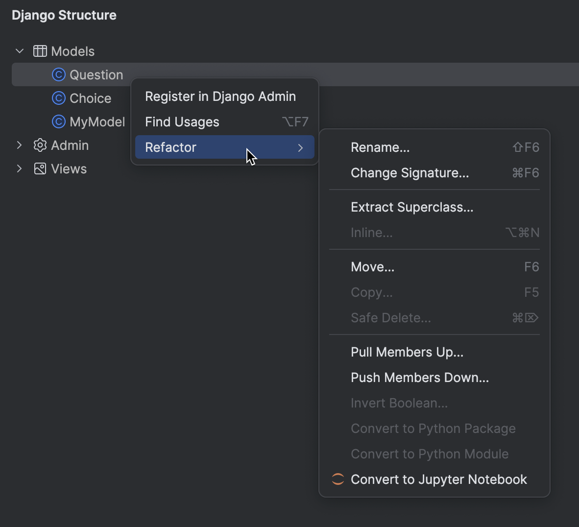 Django Structure tool window | PyCharm Documentation
