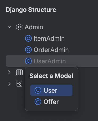 Django Structure tool window | PyCharm Documentation