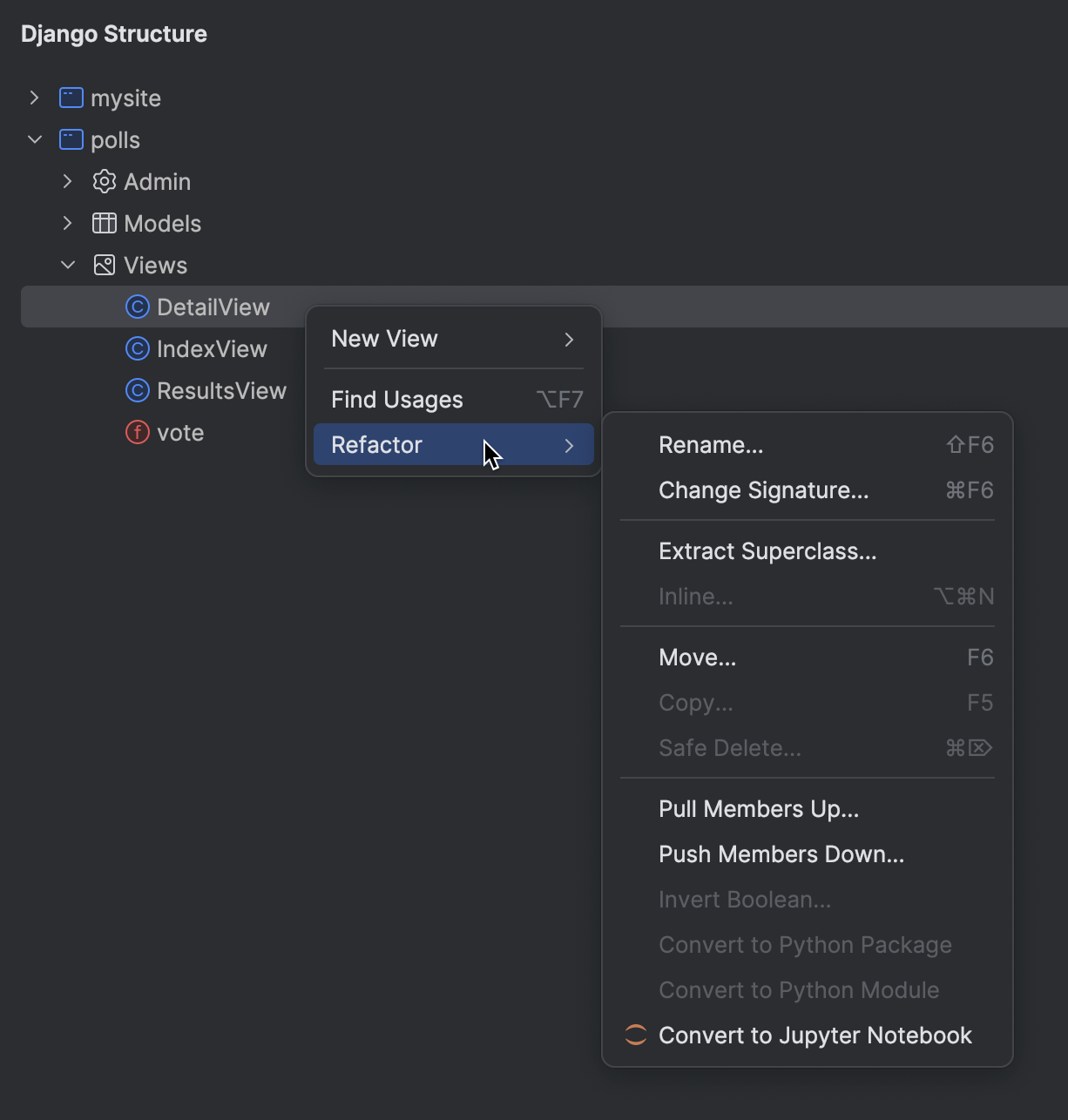 Django Structure tool window | PyCharm Documentation