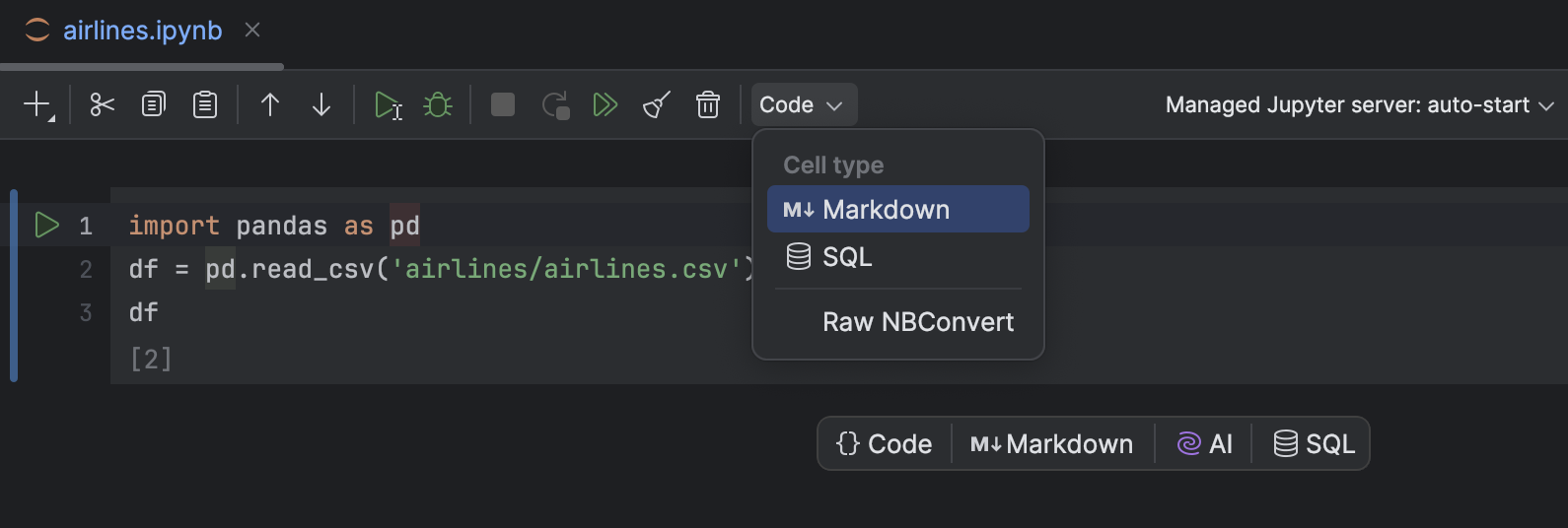 Create and edit Jupyter notebooks | DataSpell Documentation