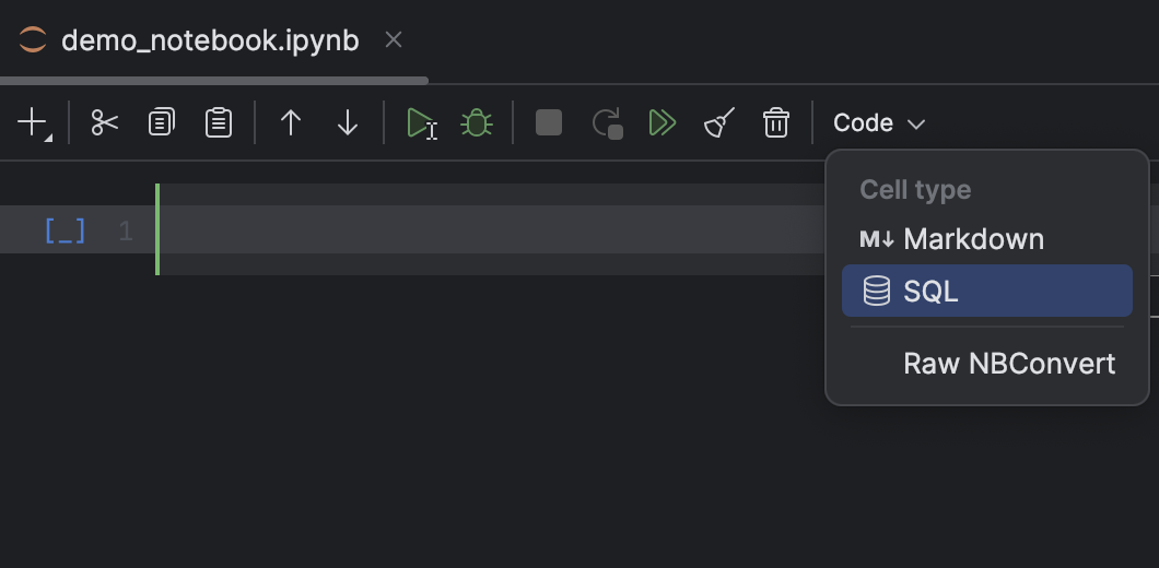 Work with SQL cells | DataSpell Documentation