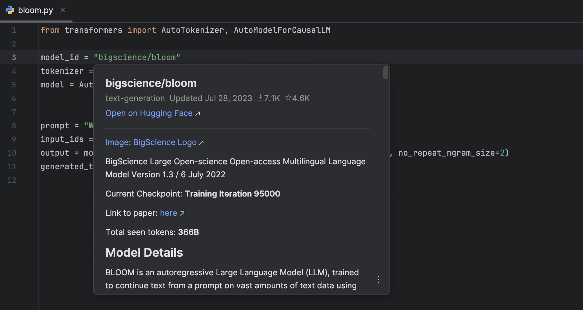 Hugging Face | PyCharm Documentation