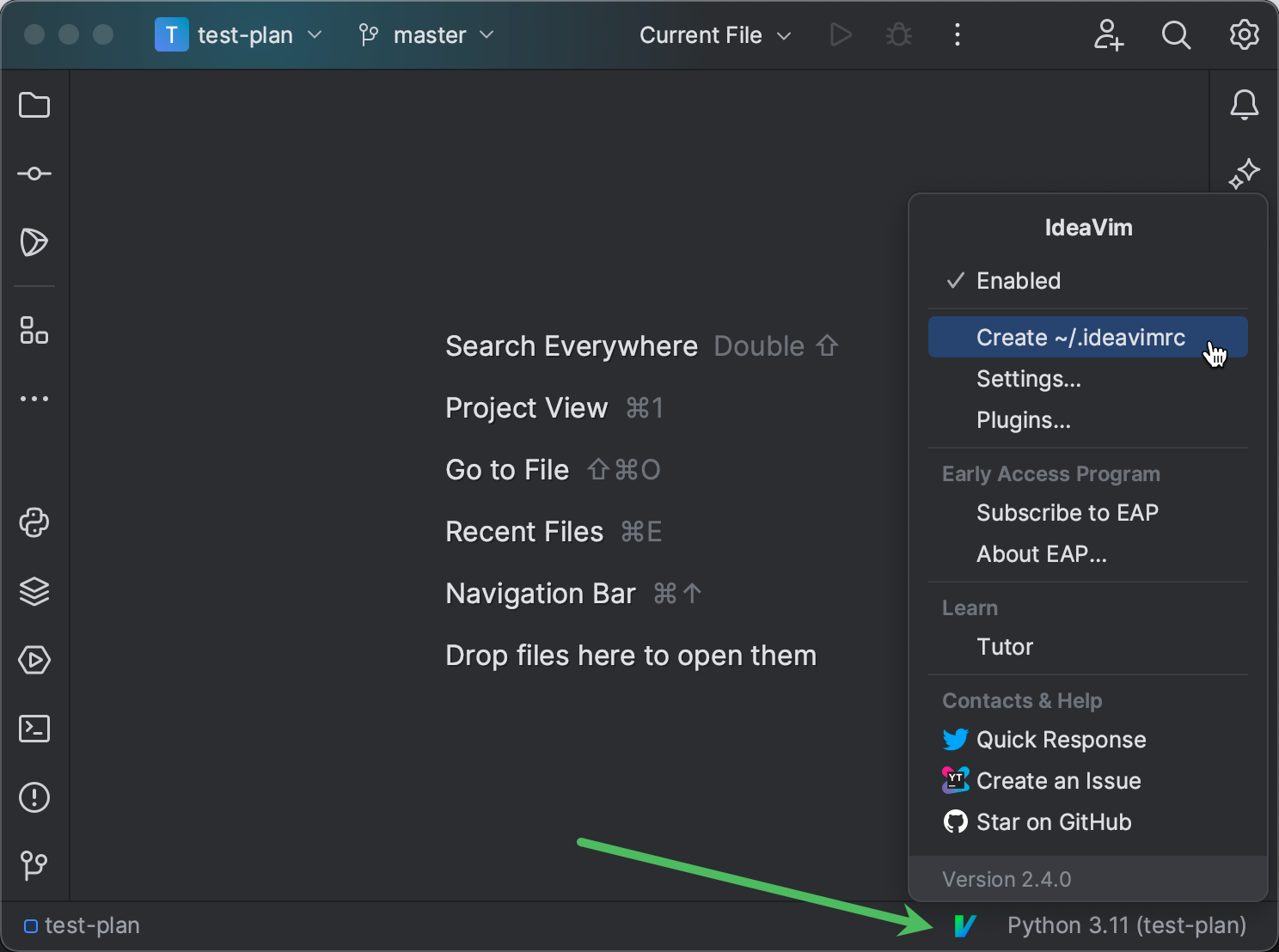 Use Vim Editor in PyCharm (IdeaVim) | PyCharm Documentation