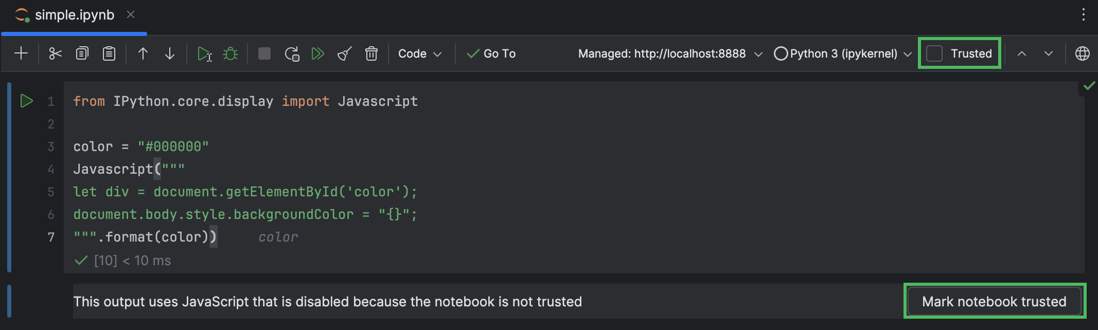 Use interactive widgets | PyCharm Documentation