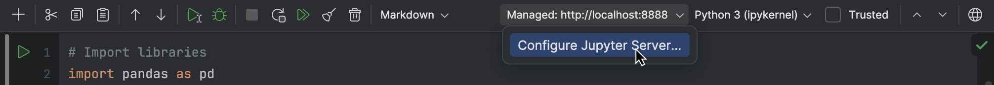 Manage Jupyter notebook servers | DataSpell Documentation