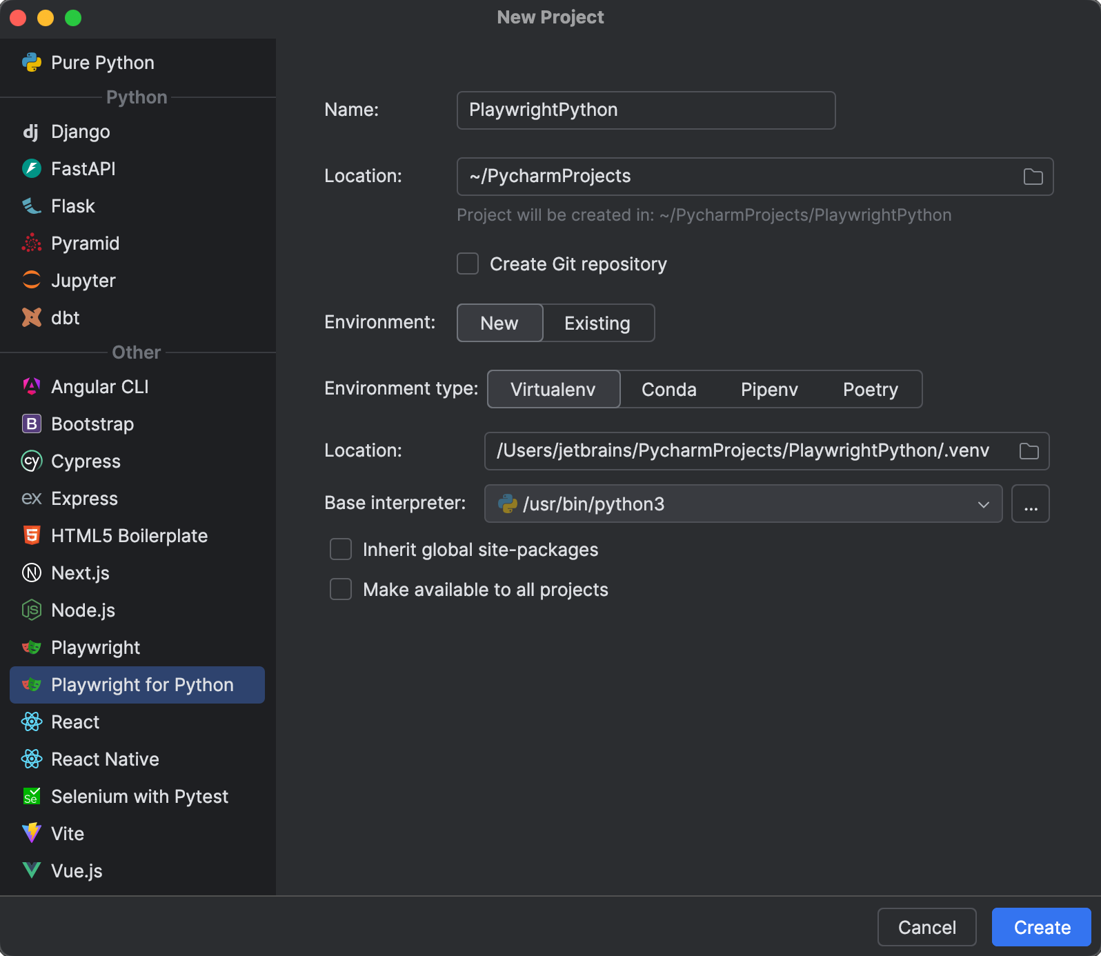 Playwright | PyCharm Documentation