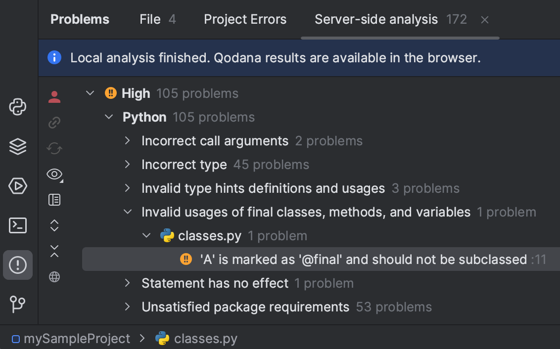 Run inspections | PyCharm Documentation