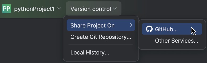 Manage projects hosted on GitHub | PyCharm Documentation