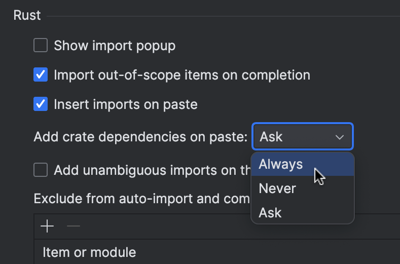 Code completion | RustRover Documentation