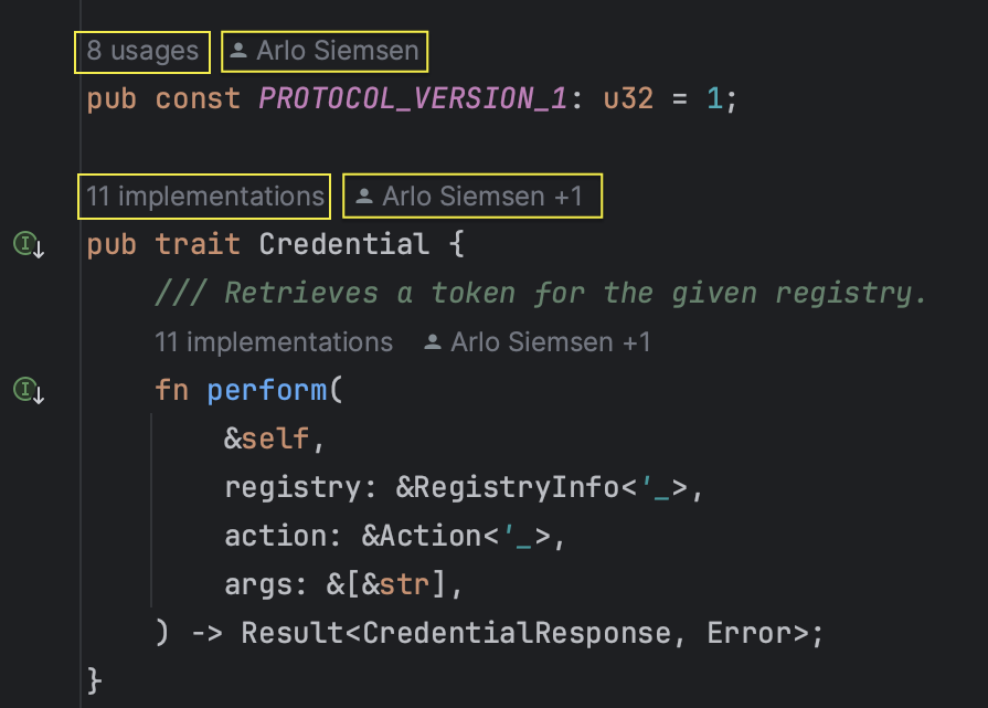 Code reference information | RustRover Documentation