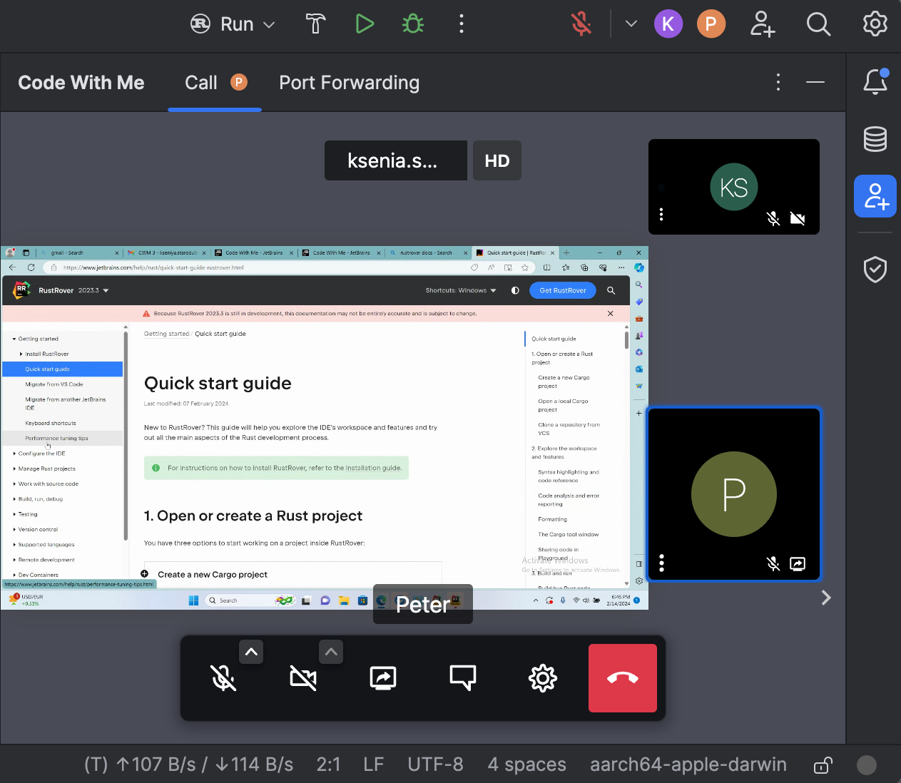 Getting started with Code With Me | RustRover Documentation