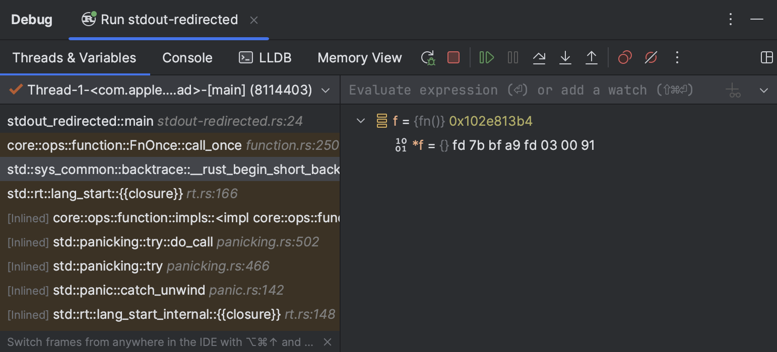 Debug tool window | RustRover Documentation