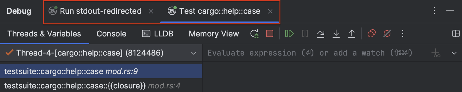 Debug Tool Window Rustrover Documentation