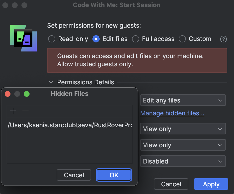 Getting started with Code With Me | RustRover Documentation
