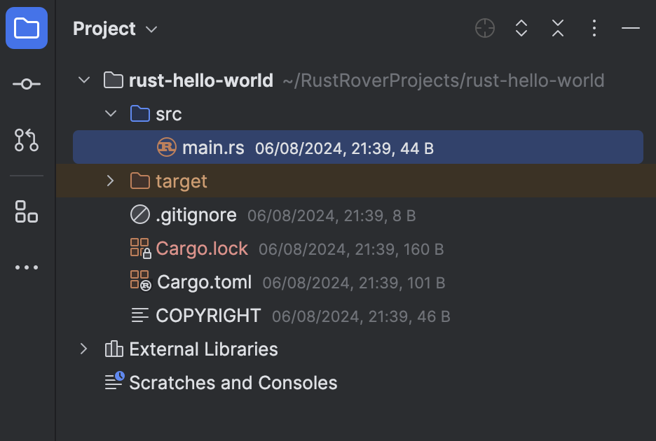 Project tool window | RustRover Documentation