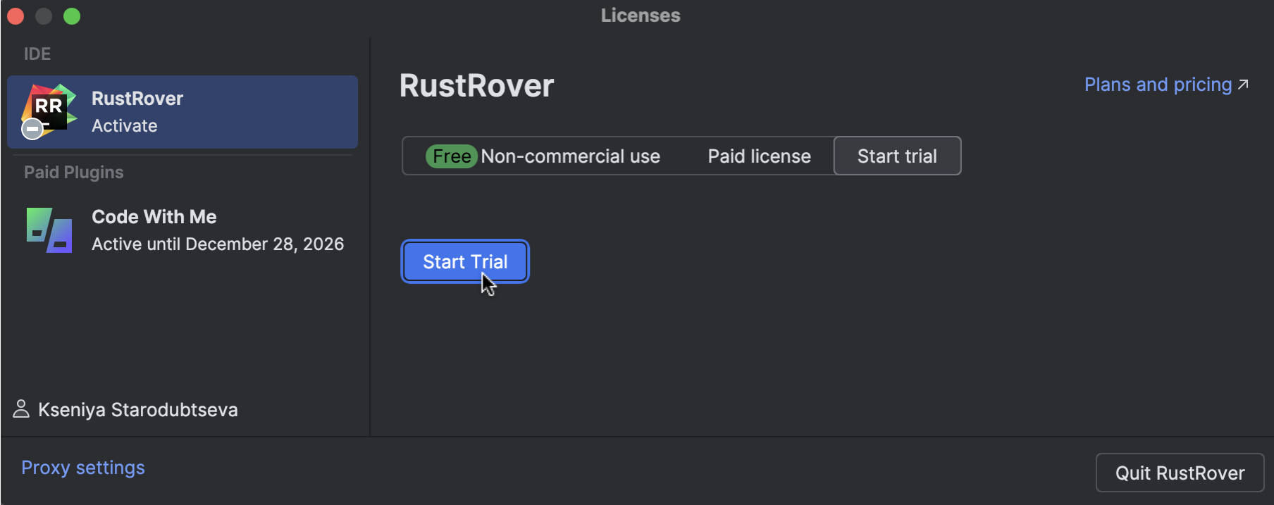 Register RustRover | RustRover Documentation