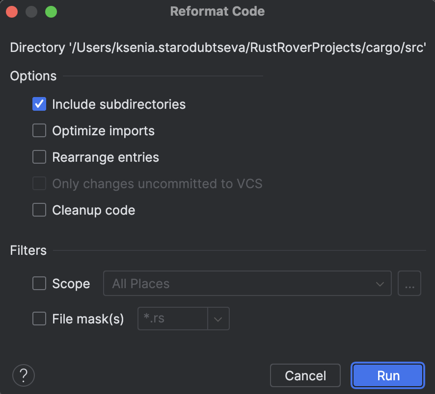 Built-in formatter | RustRover Documentation