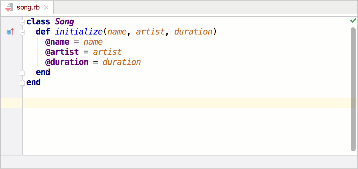 Generate code | RubyMine Documentation