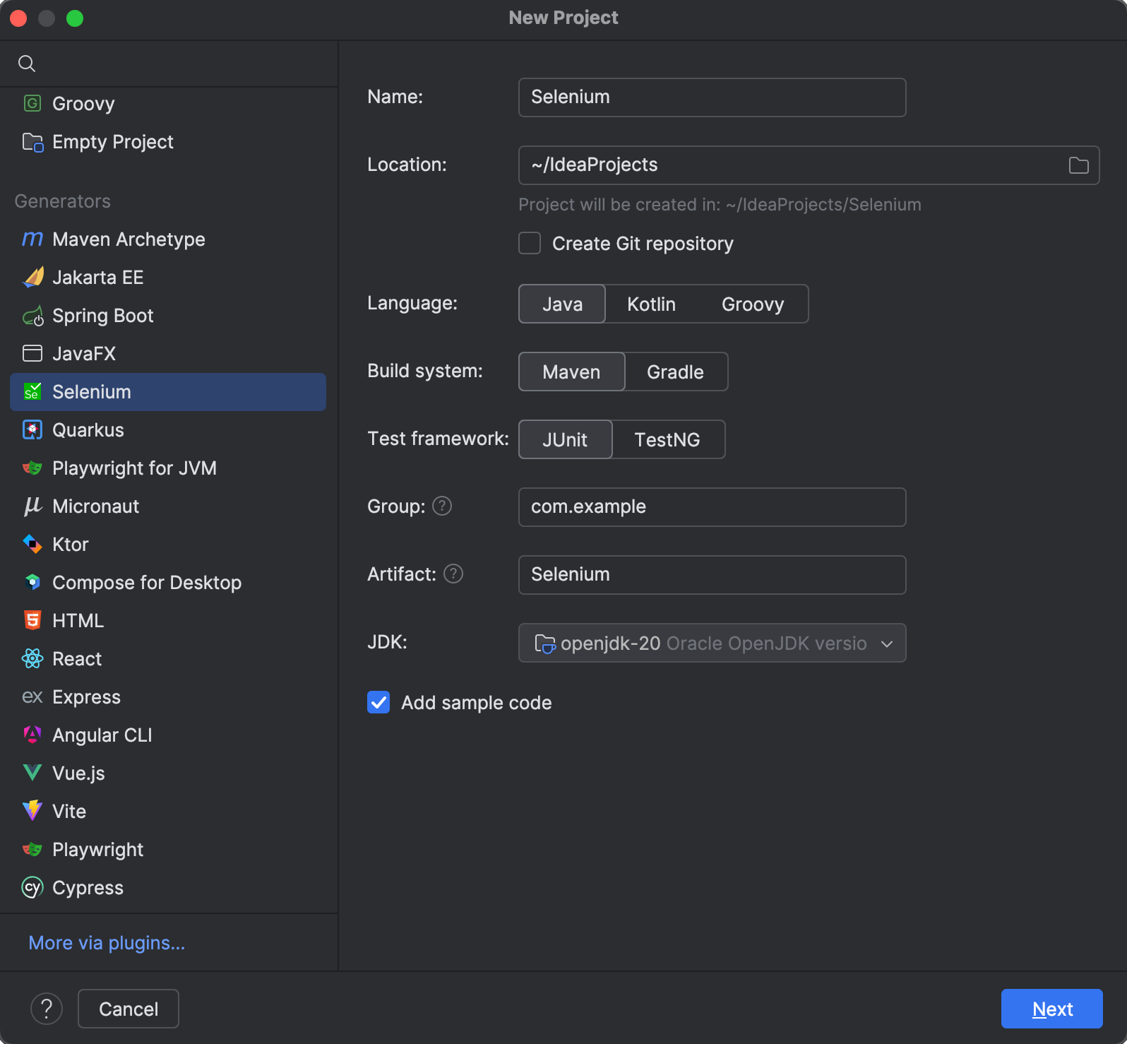 Selenium | IntelliJ IDEA Documentation