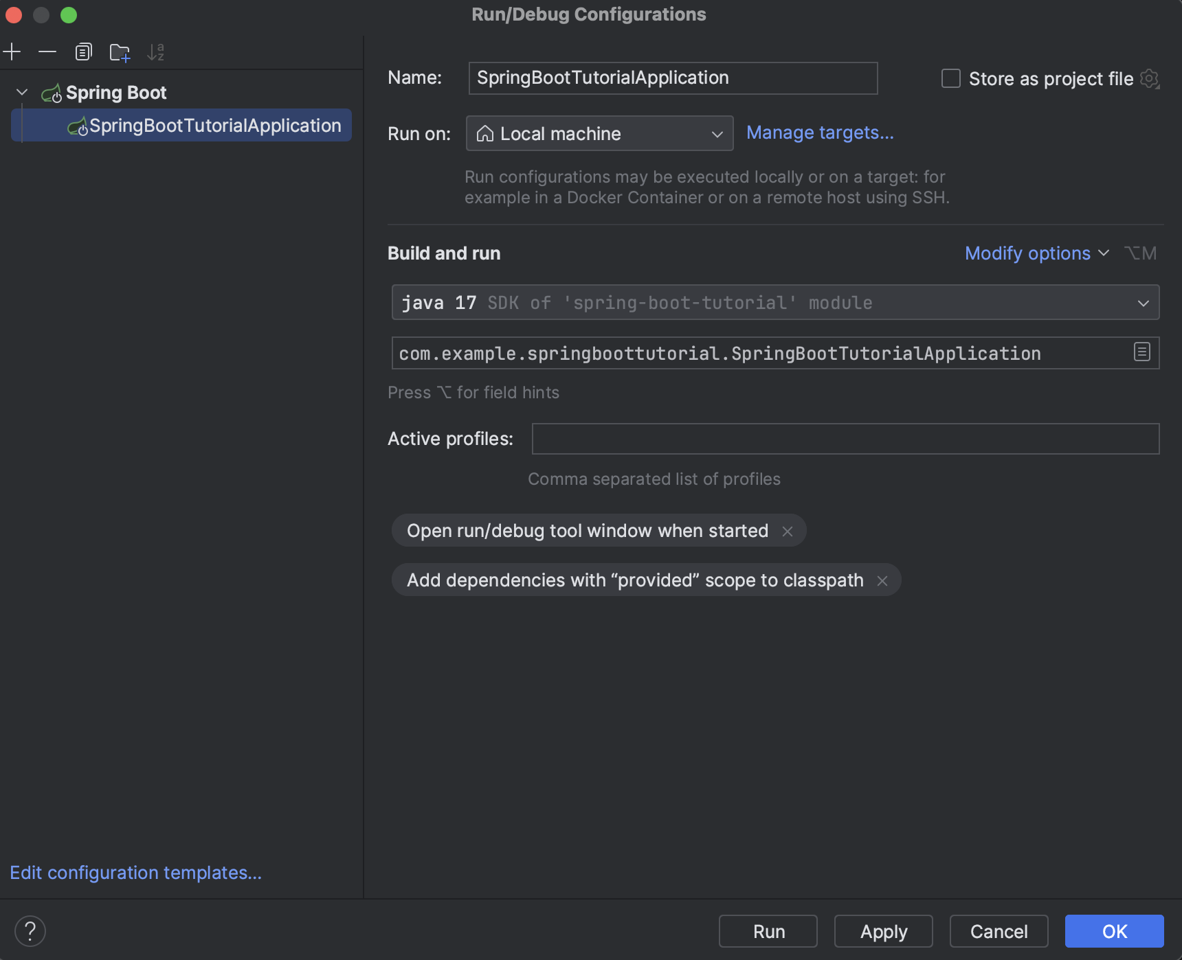 Spring Boot run configuration | IntelliJ IDEA Documentation Spring Boot run configuration | IntelliJ IDEA Documentation