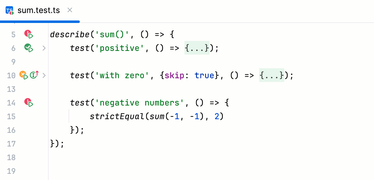 Testing TypeScript | IntelliJ IDEA Documentation