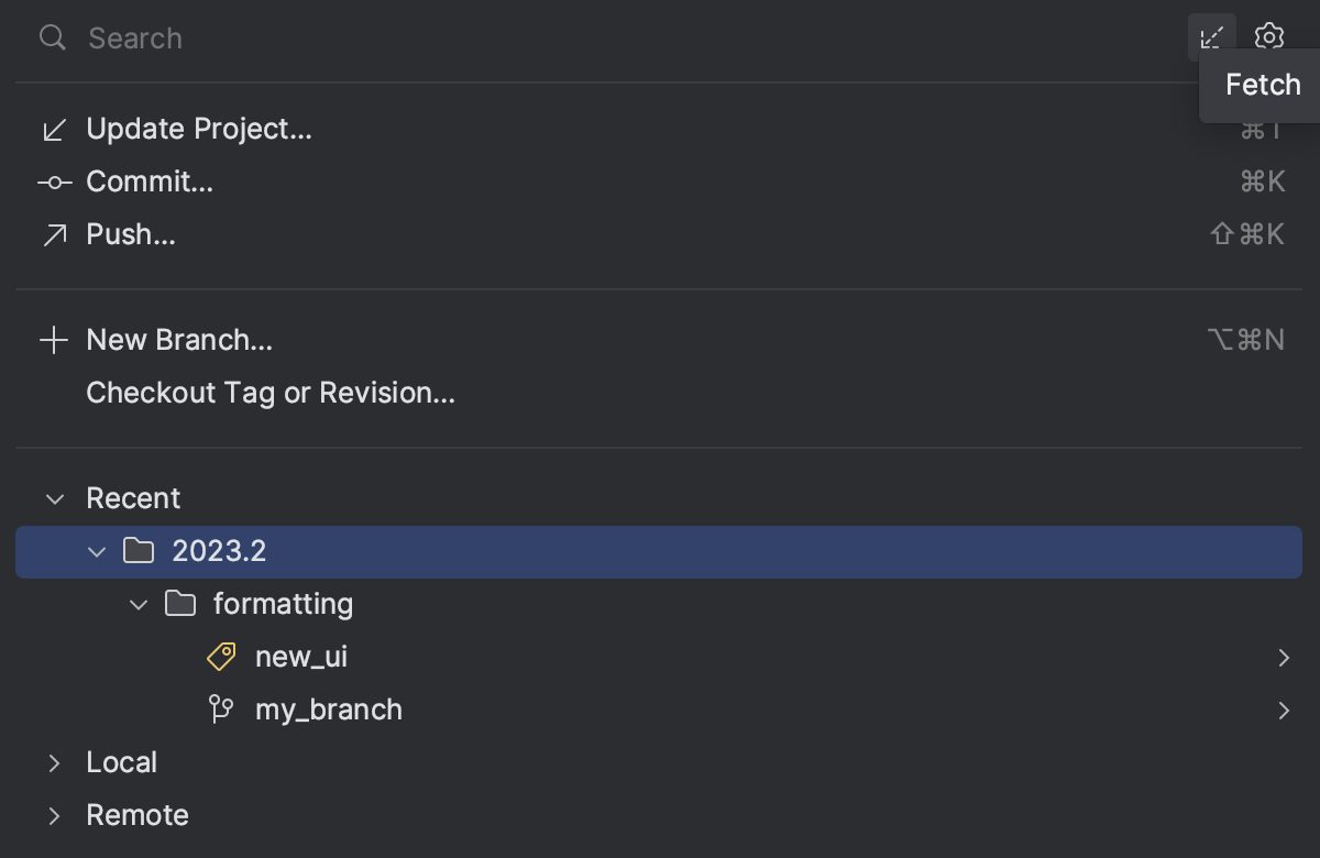 Sync with a remote Git repository (fetch, pull, update) | WebStorm Documentation