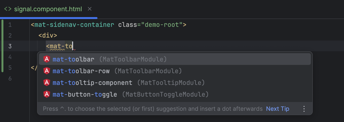 Angular | PyCharm Documentation