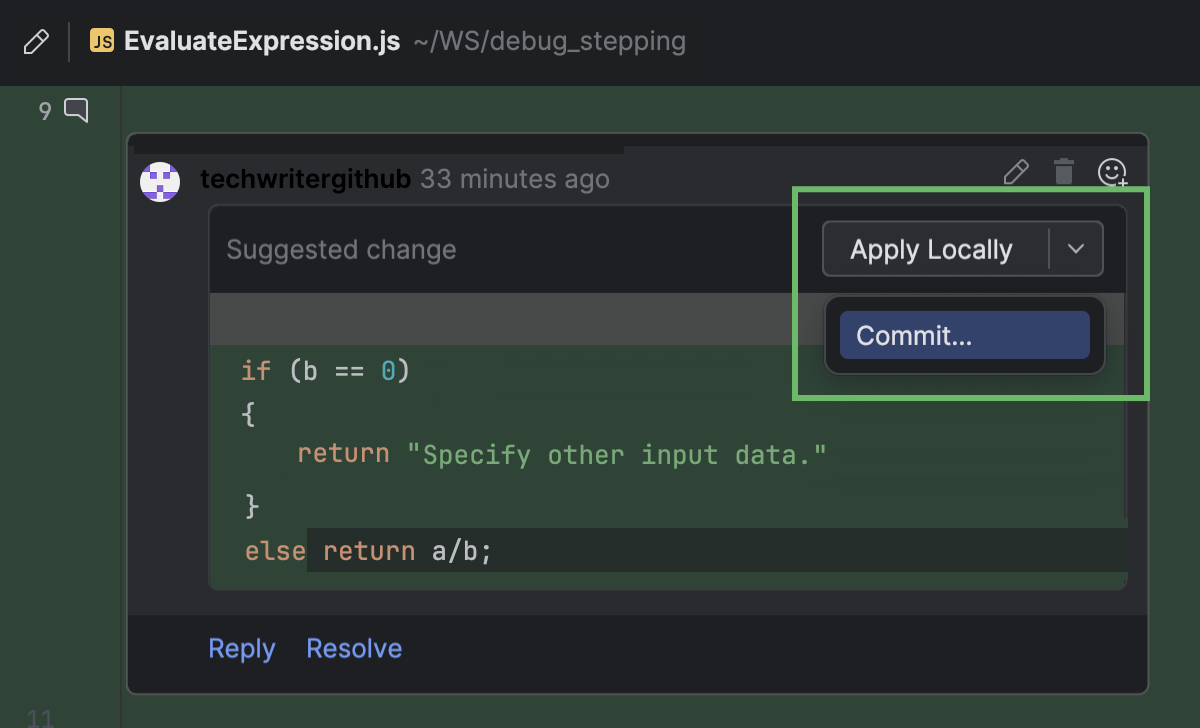 Work with GitHub pull requests | WebStorm Documentation