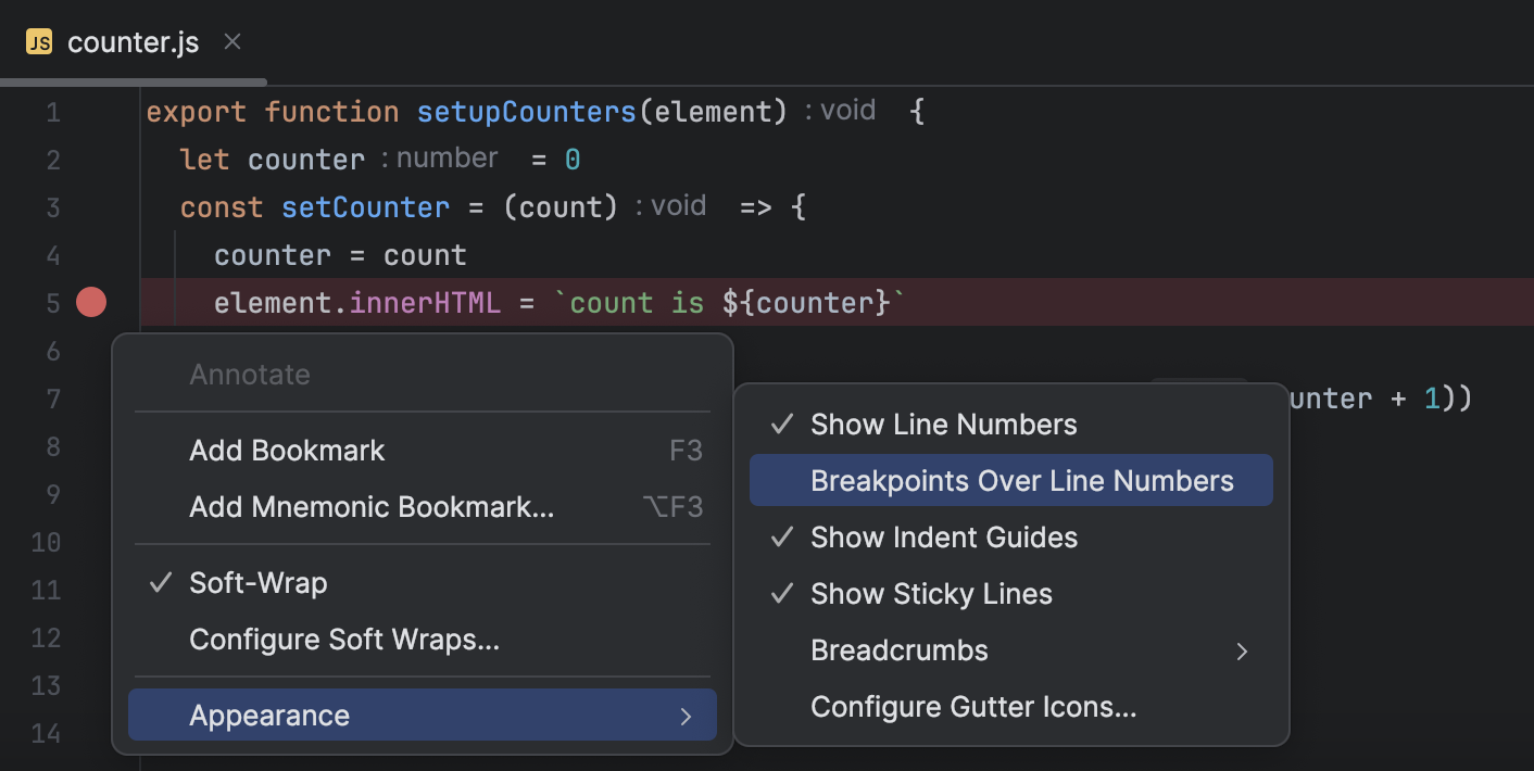 Editor gutter | WebStorm Documentation
