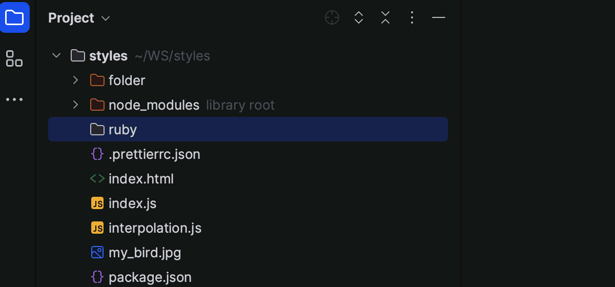 Creating files and directories | WebStorm Documentation