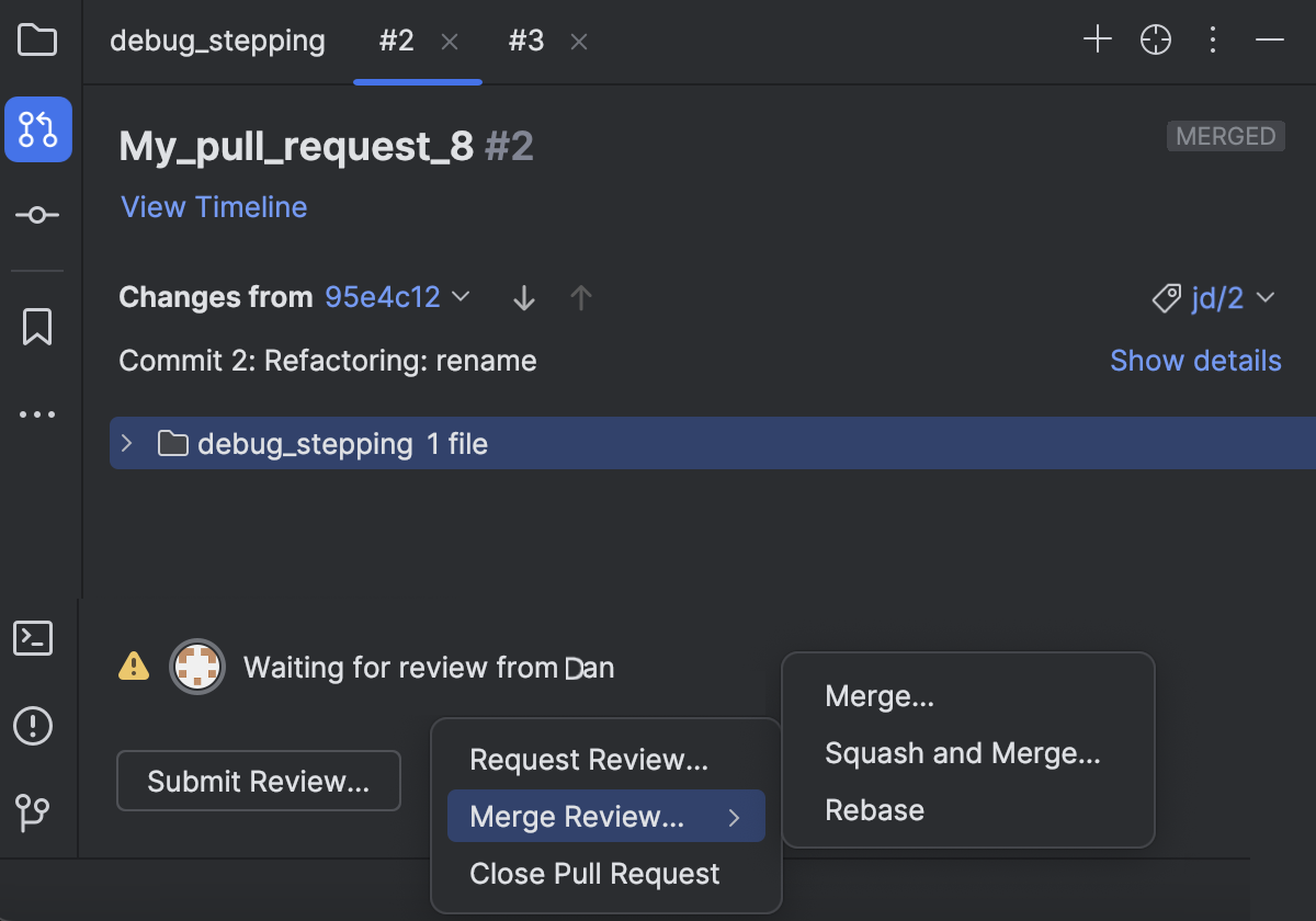 Work with GitHub pull requests | WebStorm Documentation