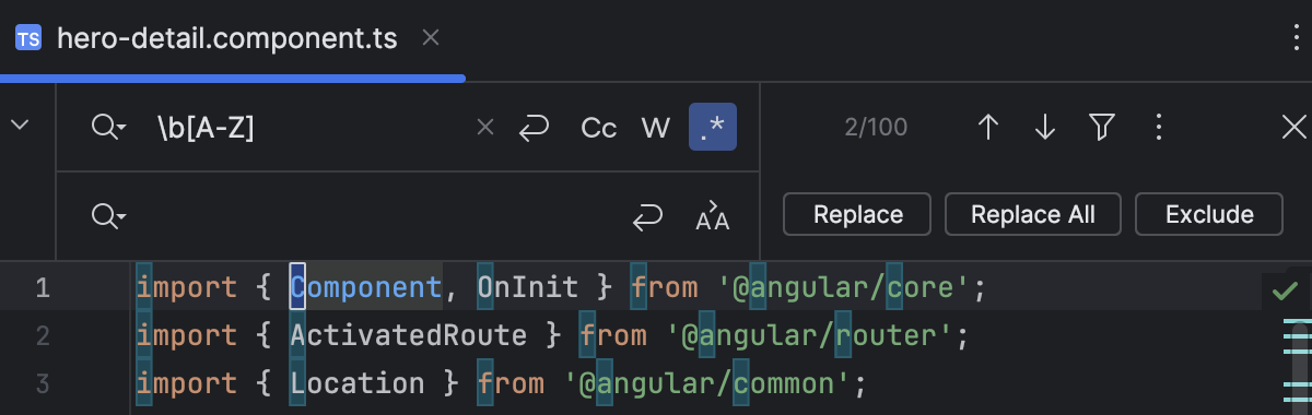 Find And Replace Text Using Regular Expressions Webstorm Documentation 