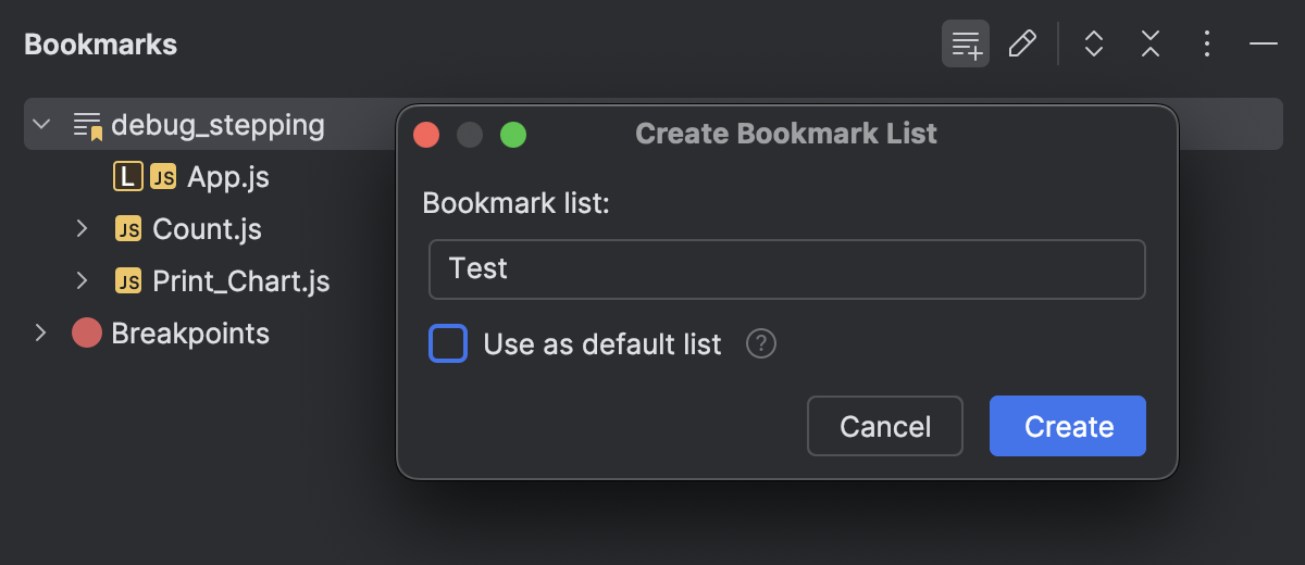 Bookmarks | WebStorm Documentation