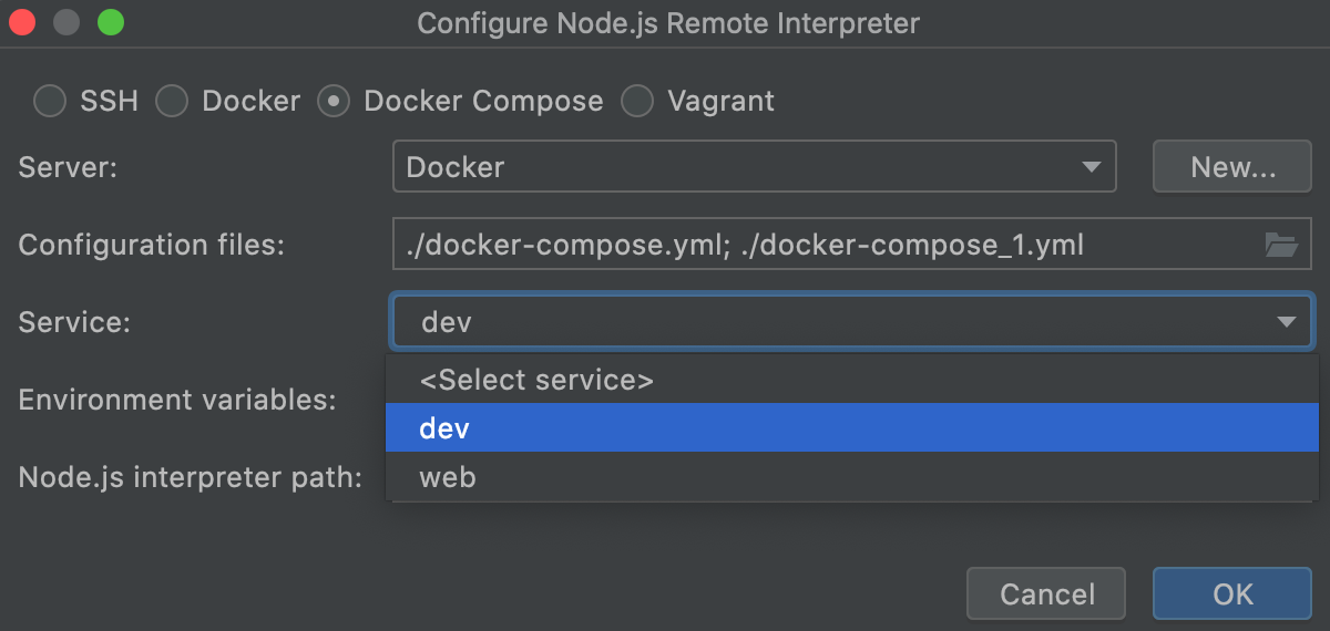 Node.js with Docker Compose | PhpStorm Documentation