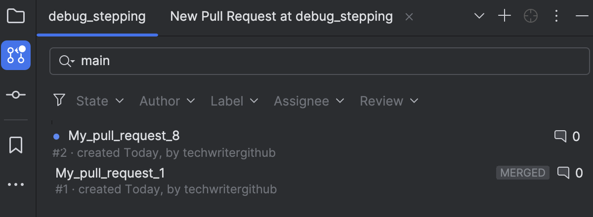 Work with GitHub pull requests | WebStorm Documentation