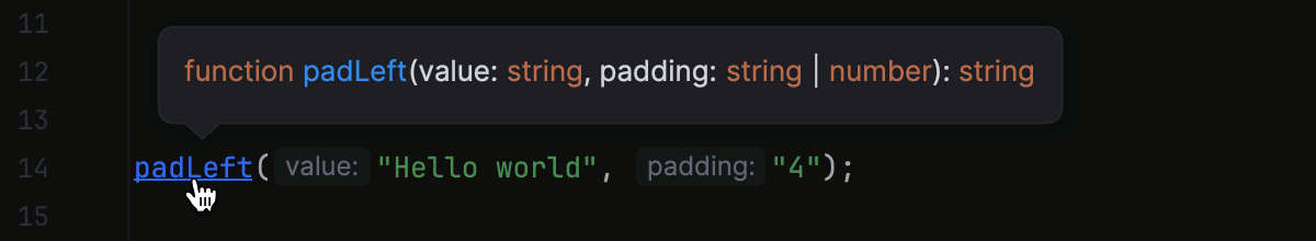 Definition and type definition | WebStorm Documentation