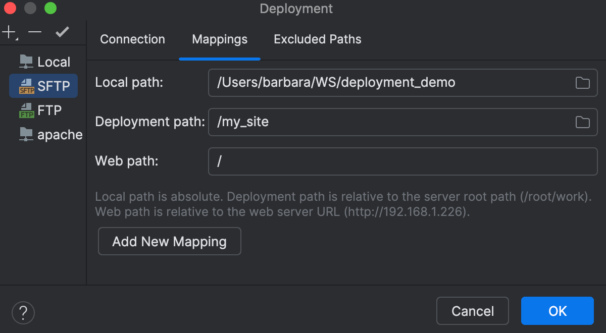 Create a remote server configuration | WebStorm Documentation